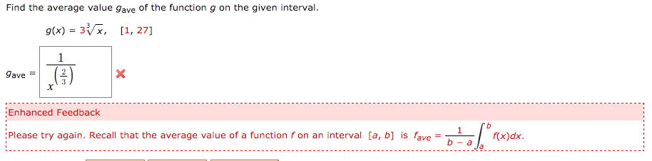 Solved Find the average value g_ave of the function g on the | Chegg.com