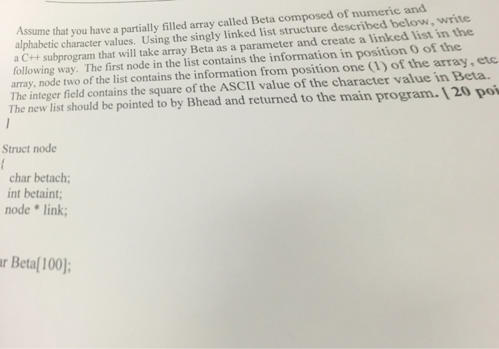 Solved Assume That You Have A Partially Filled Array Called 