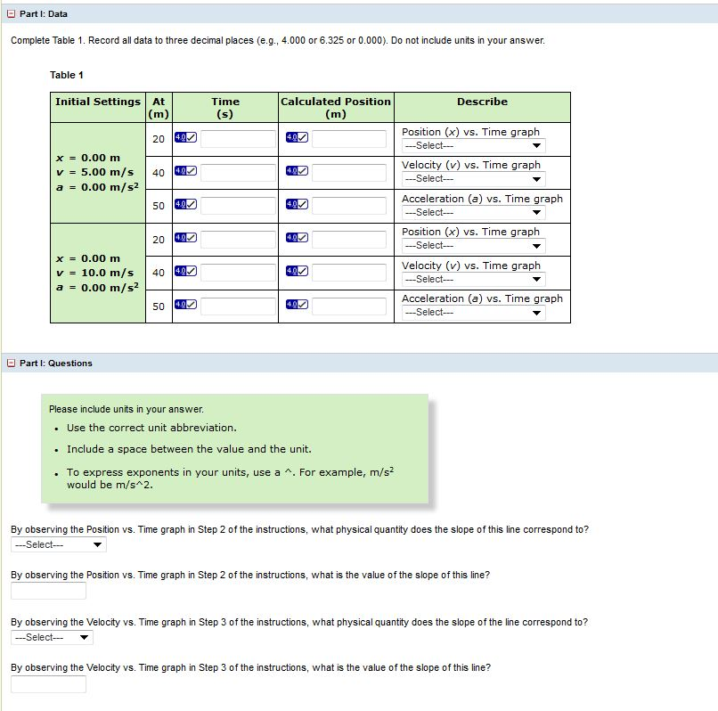 Solved Complete Table 1. Record all data to three decimal | Chegg.com Solved Complete Table 1. Record all data to three decimal | Chegg.com