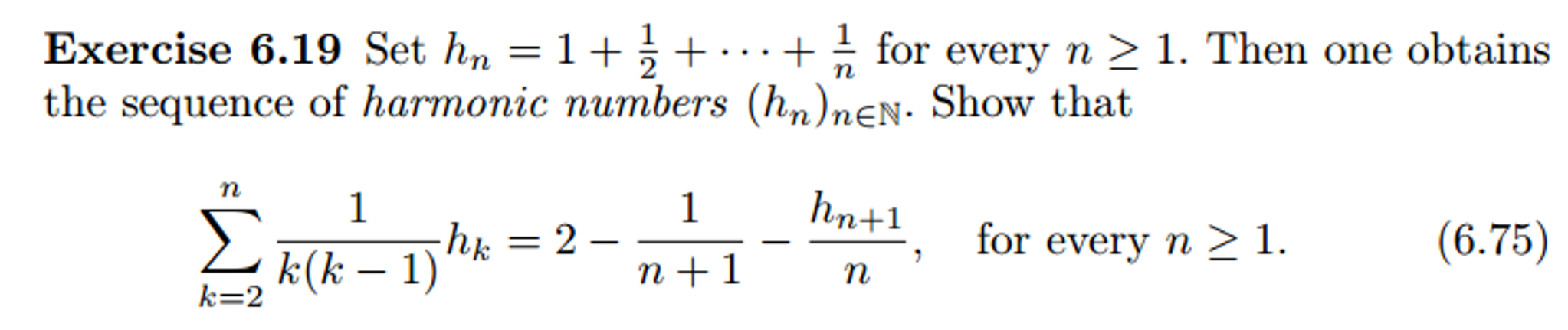 Solved Recall that the sequence of harmonic numbers (hn)n?N | Chegg.com