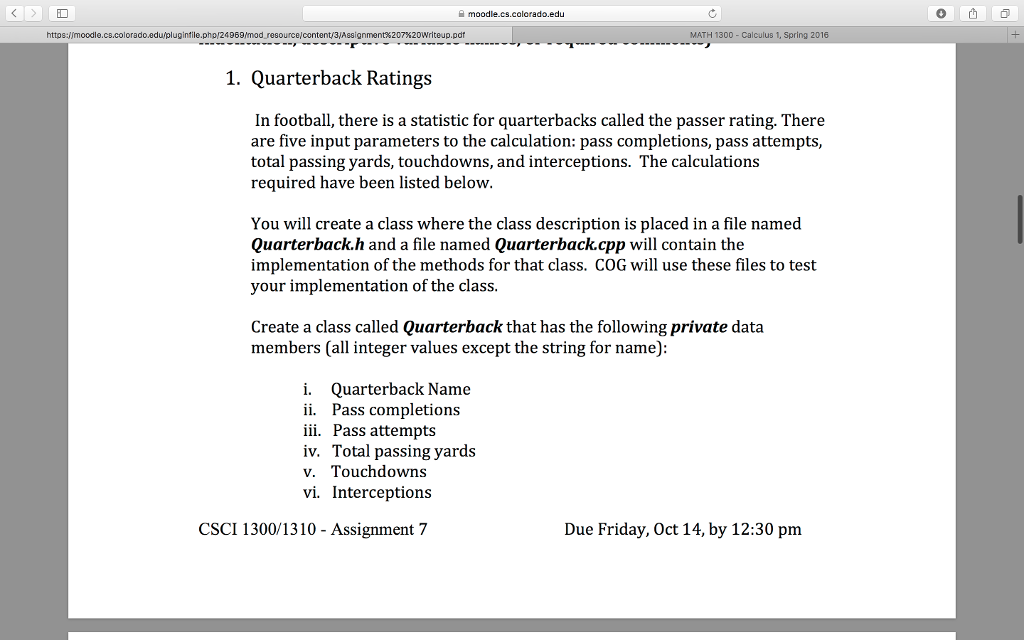 Solved moodle.cs.colorado.edu https://moodle | Chegg.com