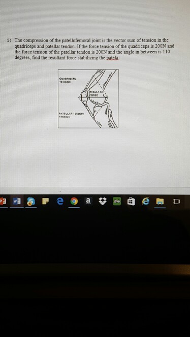 Solved The compression of the patellofemoral joint is the | Chegg.com