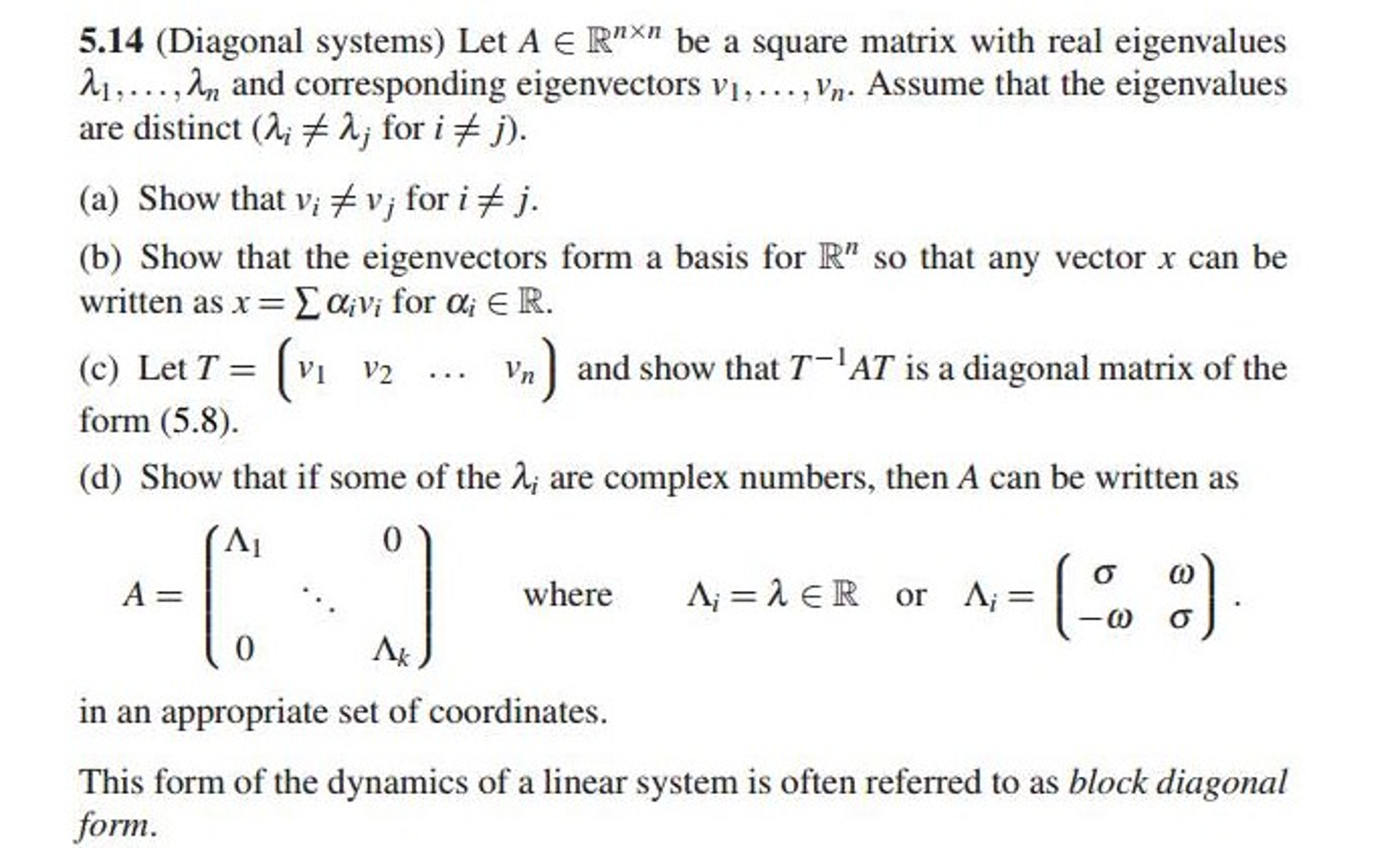 Solved (Diagonal systems) Let A R^n times n be a square | Chegg.com