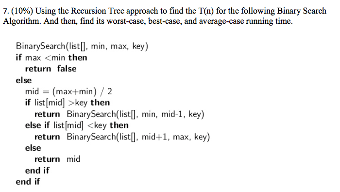 Solved Please find the best case, worst case, and the | Chegg.com