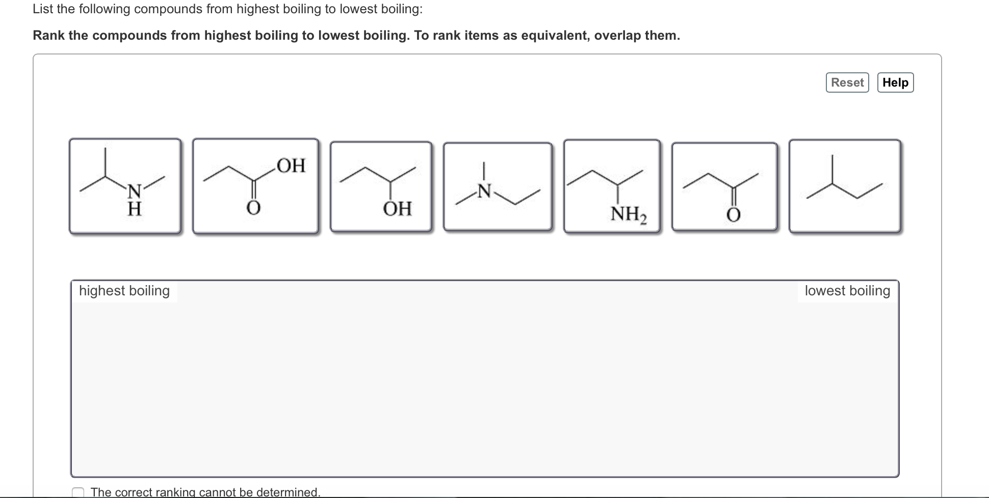 Solved List the following compounds from highest boiling to | Chegg.com