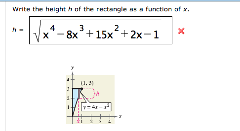 Solved Write the height h of the rectangle as a function of | Chegg.com