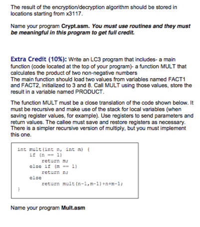 The result of the encryption/decryption algorithm | Chegg.com