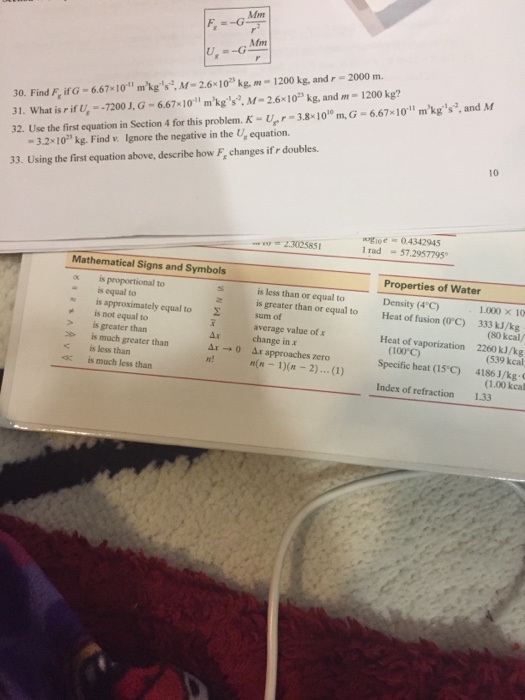 Solved F_g = -G Mm/r^2 U_g = -G Mm/r Find F_g if G = 6.67 | Chegg.com