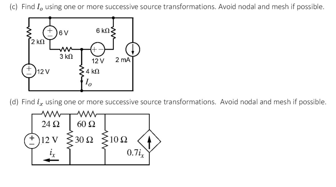 Solved C Find I0 Using One Or More Successive Source
