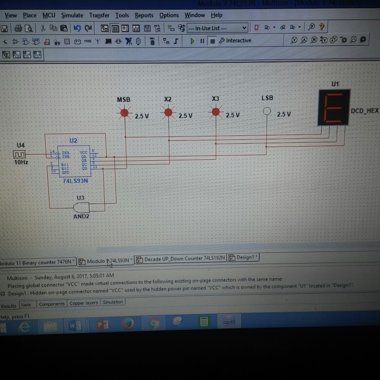 Solved Decade UP Down Counter 74LS192N - Multisim- Decade U | Chegg.com