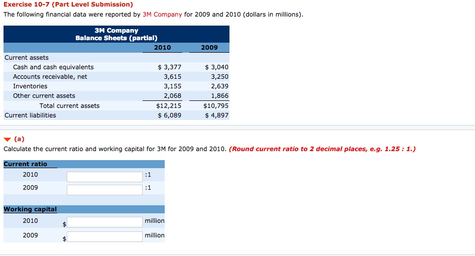 Solved Exercise 10-7 (Part Level Submission) The following | Chegg.com
