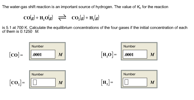 Solved The water-gas shift reaction is an important source | Chegg.com