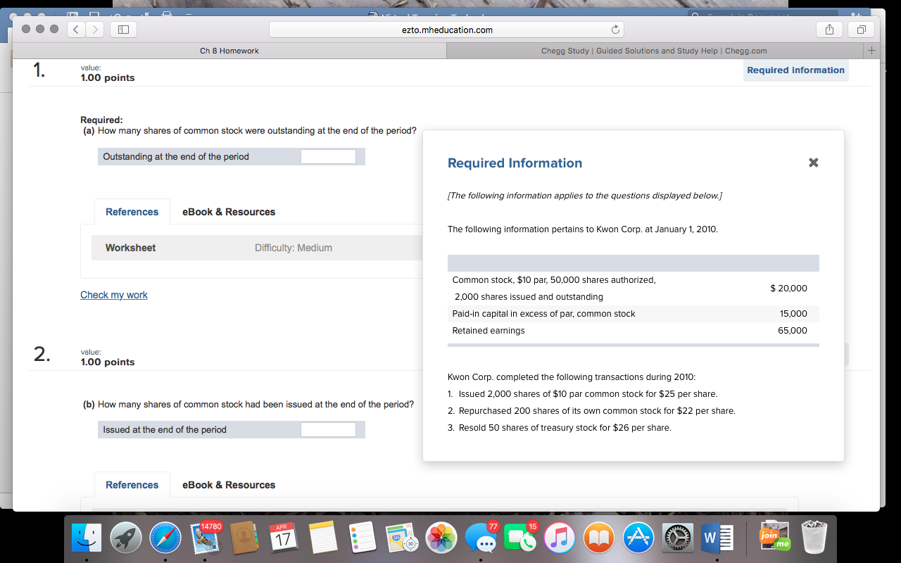 Solved How many shares of common stock were outstanding at | Chegg.com