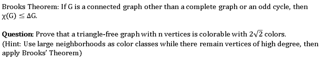 Brooks Theorem: If G is a connected graph other than | Chegg.com