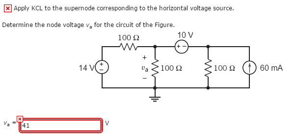 Solved Apply KCL to the supernode corresponding to the | Chegg.com