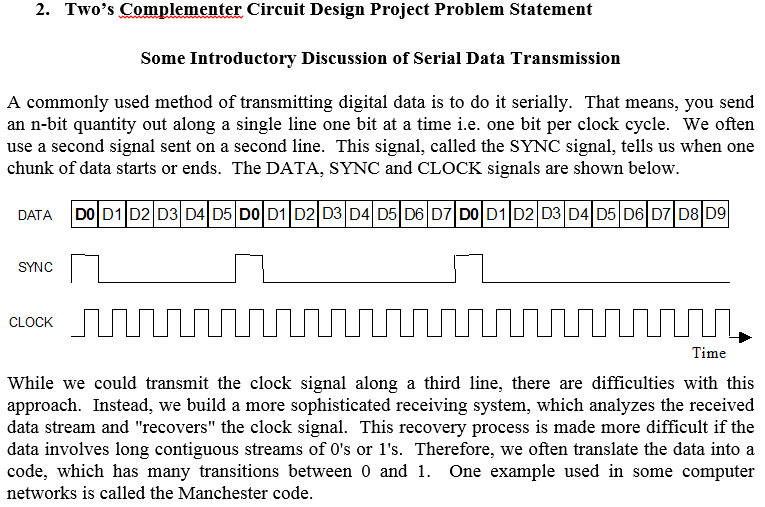 Solved 2. Two's Complementer Circuit Design Project Problem | Chegg.com