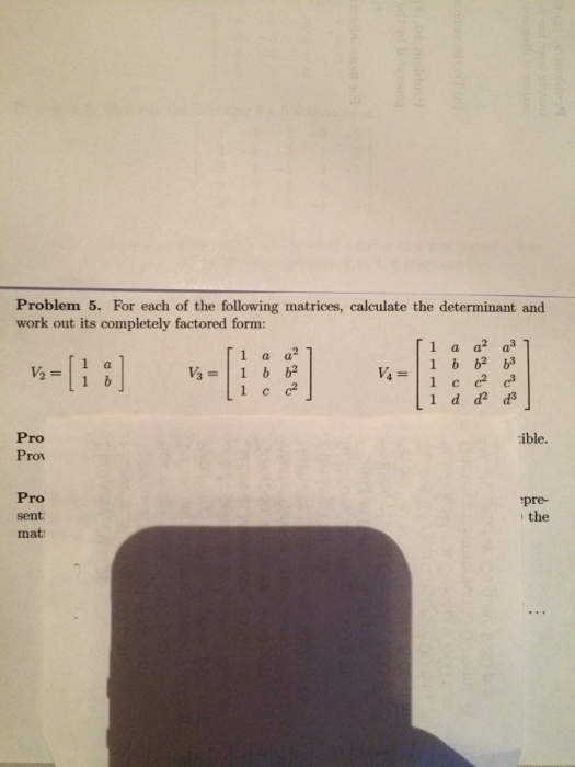 Solved For each of the following matrices, calculate the | Chegg.com