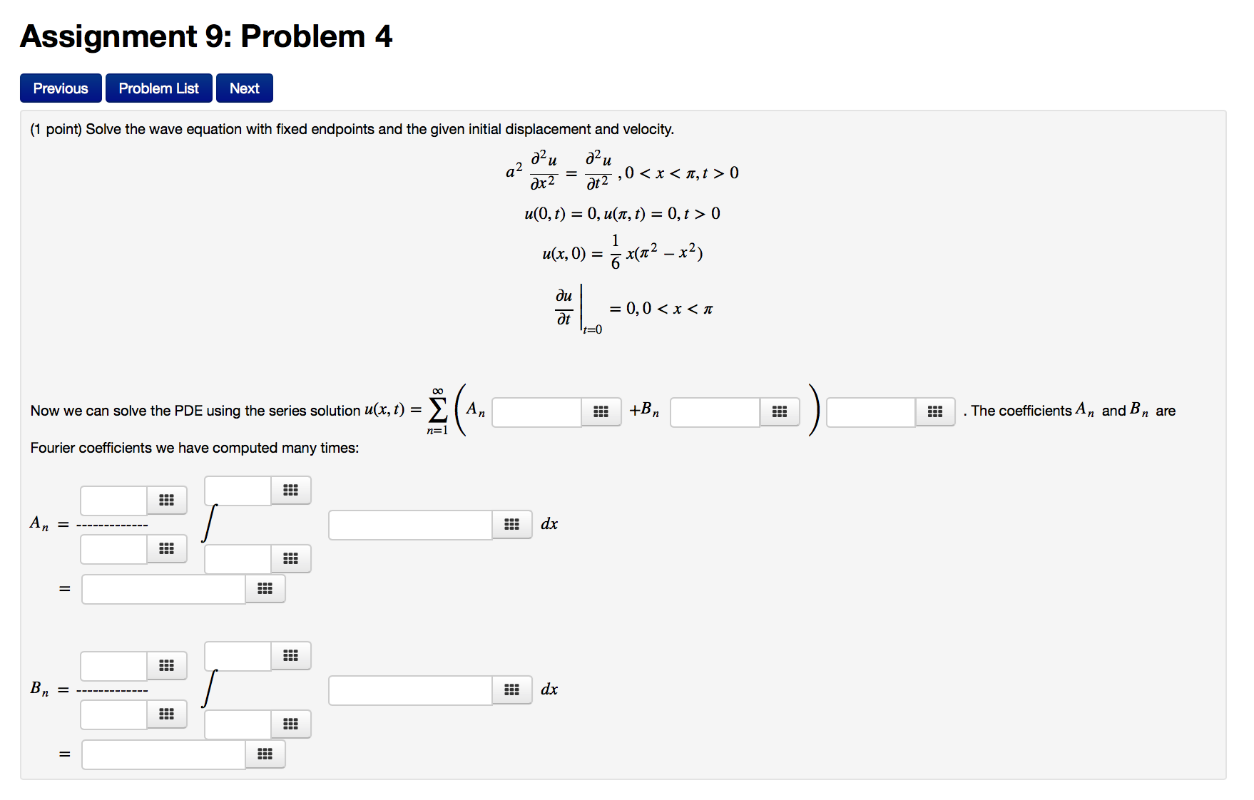 Solved Solve the wave equation with fixed endpoints and the | Chegg.com