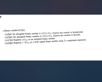 Solved An unsigned binary number is (10111.01)_2. Express | Chegg.com