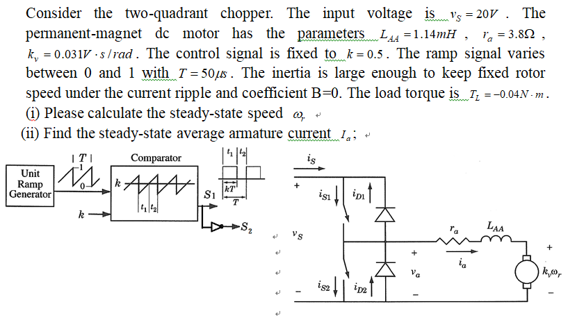 Solved Q1: The Circuit Shown Below Is A 2-quadrant Chopper, 42% OFF