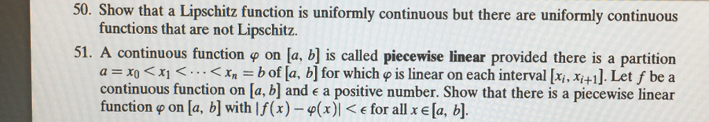 Solved 50 Show That A Lipschitz Function Is Uniformly