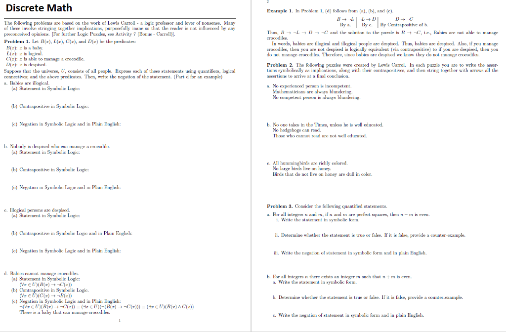 Discrete Math Sample Problems