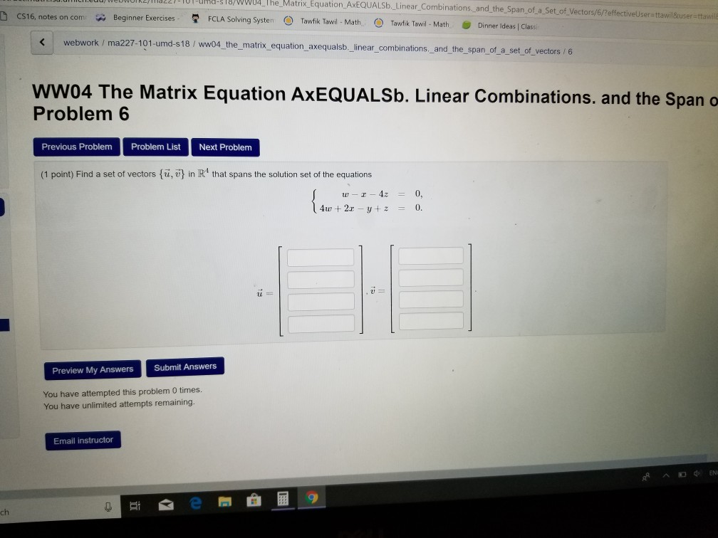 Solved Logged in as ttawil ichigan Math Log Out& webwork / | Chegg.com