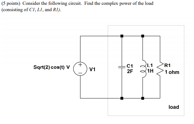 Solved (5 points) Consider the following circuit. Find the | Chegg.com