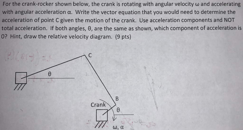 Solved For the crank-rocker shown below, the crank is | Chegg.com
