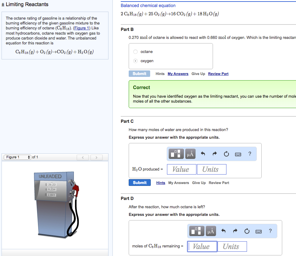 Solved The octane rating of gasoline is a relationship of | Chegg.com