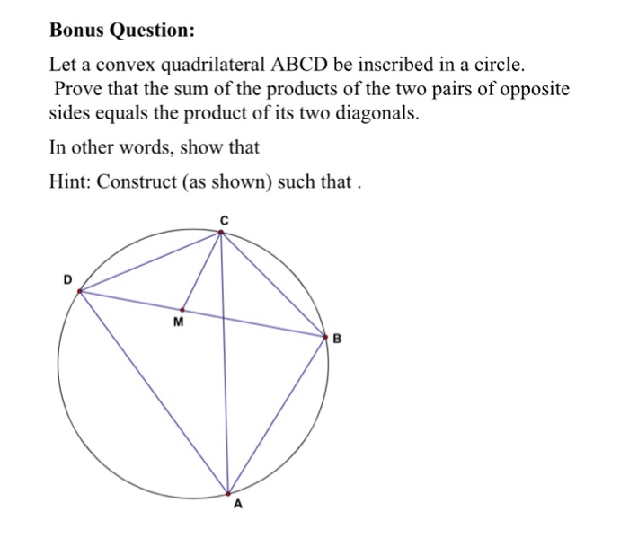 Solved Let a convex quadrilateral ABCD be inscribed in a | Chegg.com