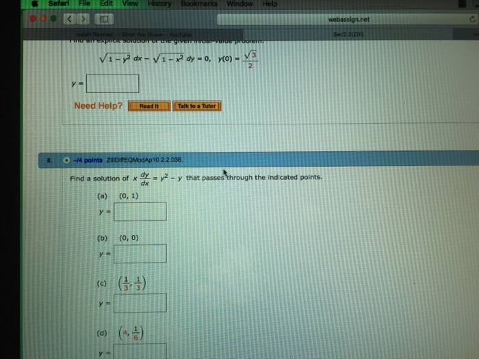Solved Squareroot 1 - y^2 dx - squareroot 1 - x^2 dy = 0, | Chegg.com