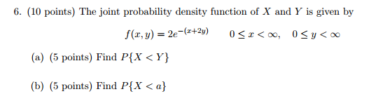 Solved The joint probability density function of X and Y is | Chegg.com