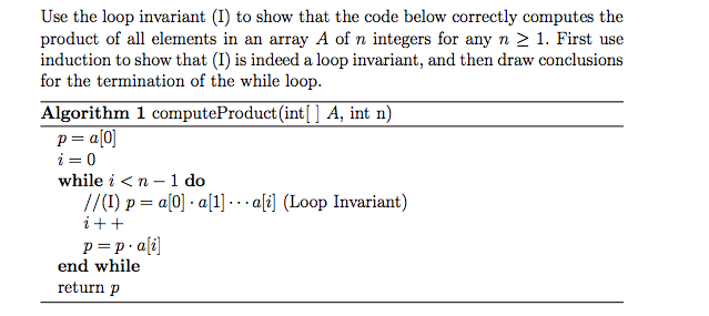 Solved Use the loop invariant (I) to show that the code | Chegg.com