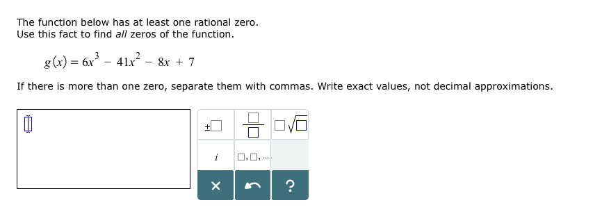 Solved The function below has at least one rational zero. | Chegg.com