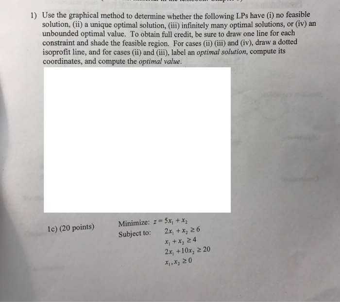 Solved Use the graphical method to determine whether the | Chegg.com