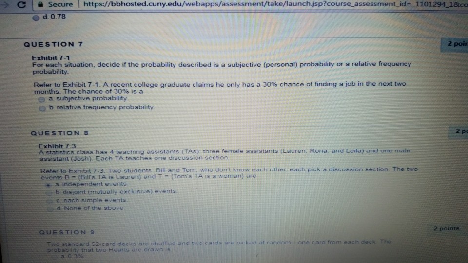 Solved -) C secure https://bbhosted cuny | Chegg.com