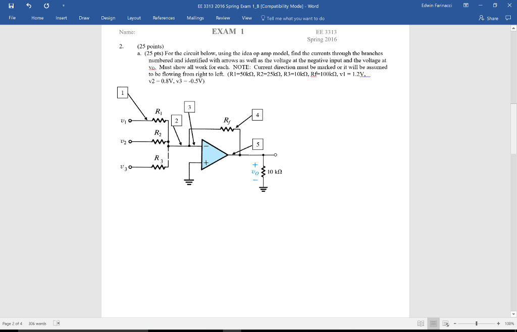 Solved For the circuit below, using the idea op amp model, | Chegg.com