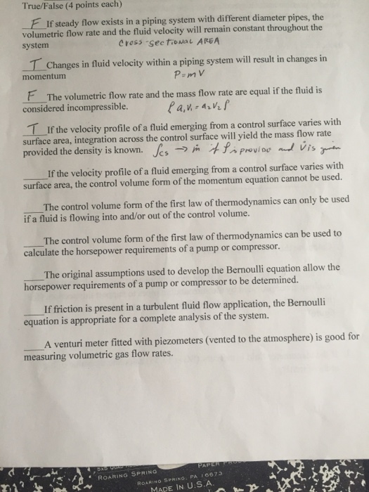Solved If steady flow exists in a piping system with | Chegg.com