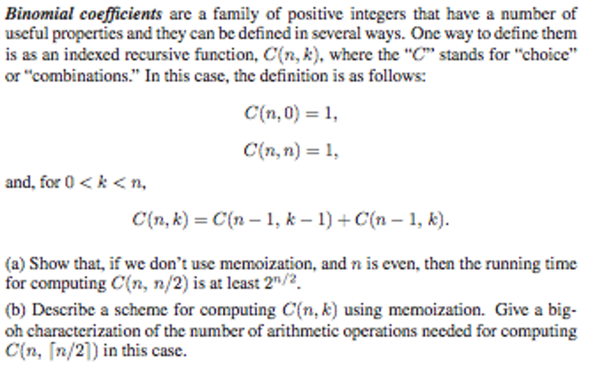Binomial coefficients are a family of positive | Chegg.com