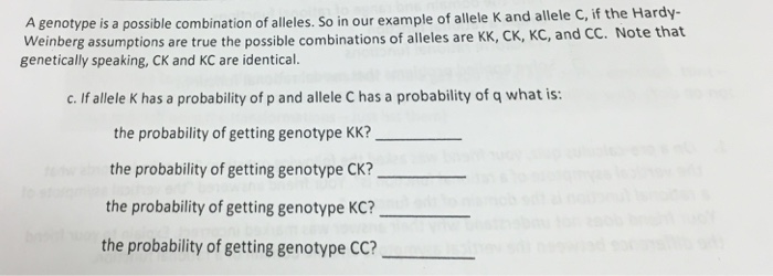 Solved A genotype is a possible combination of alleles. So | Chegg.com