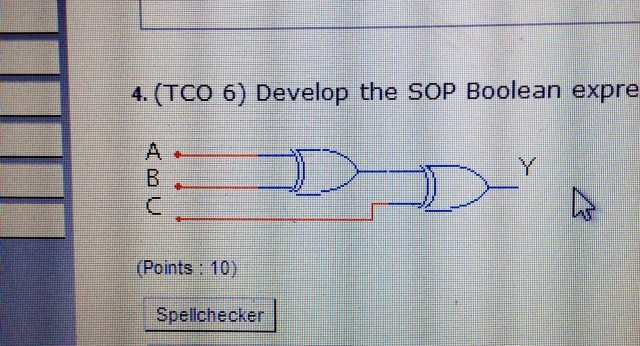 Solved 3. (TCO 5) Develop the Boolean expression for the | Chegg.com