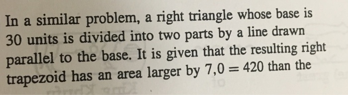 Solved In a similar problem, a right triangle whose base is | Chegg.com