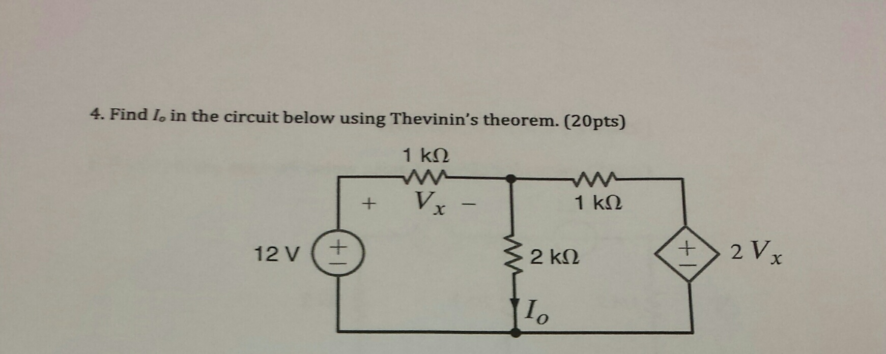 Solved Find I0 in the circuit below using Thevinin's theorem | Chegg.com