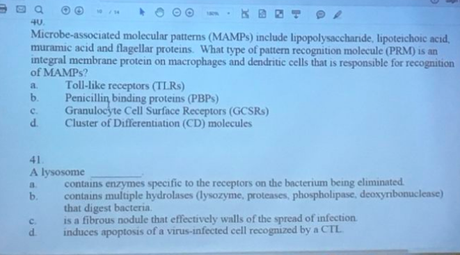 Solved 4U Microbe-associated molecular patterns (MAMPs) | Chegg.com