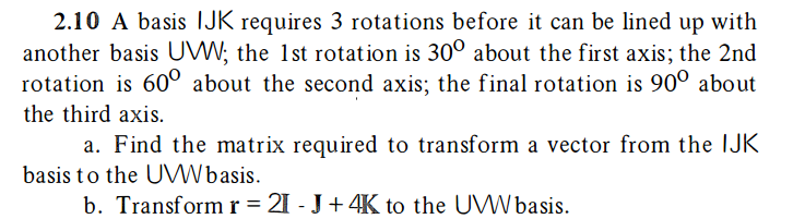 Solved A basis UK requires 3 rotations before it can be | Chegg.com