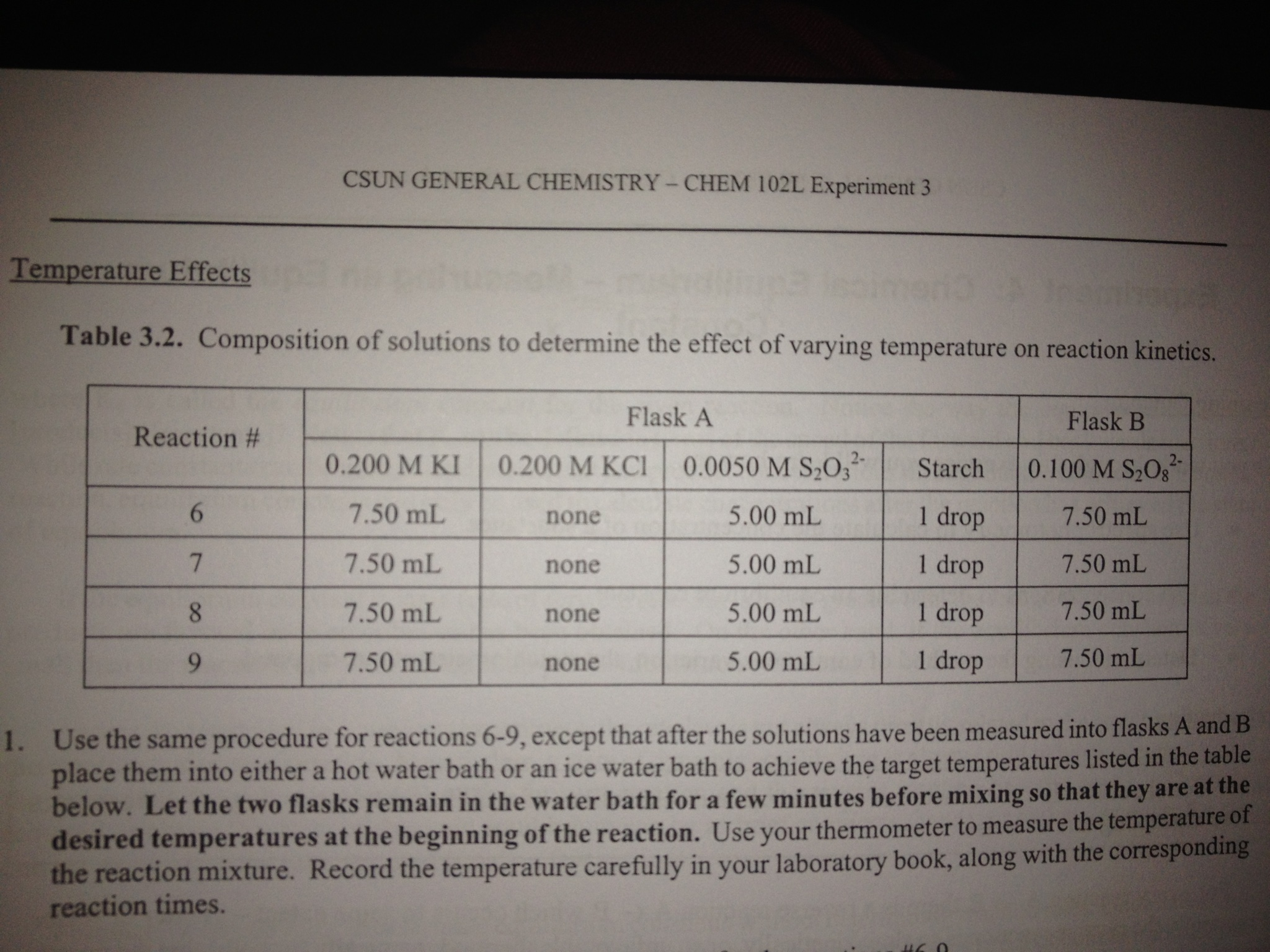 For each reaction determine the concentration of KI, | Chegg.com