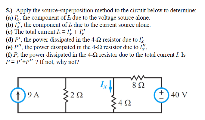 Solved Apply the source-superposition method to the circuit | Chegg.com