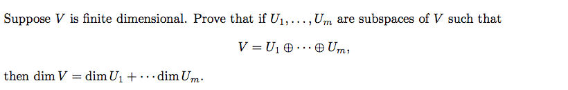 Solved Suppose V is finite dimensional. Prove that if U_1, | Chegg.com