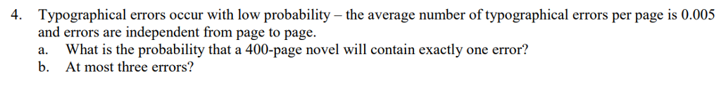 Solved Typographical errors occur with low probability-the | Chegg.com
